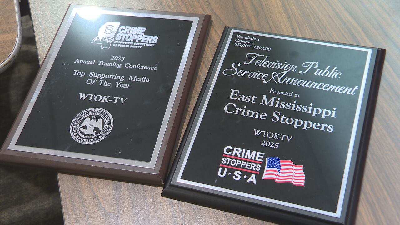 WTOK recognized by the East Mississippi Crime Stoppers for “Crimenet”