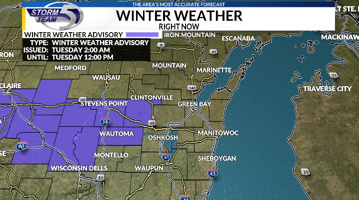 WINTER WEATHER ADVISORY: Rain and snow showers tomorrow