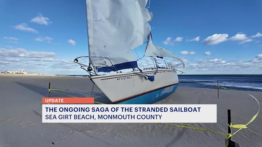 Florida man's sailboat still stuck on Sea Girt beach for nearly 2 months