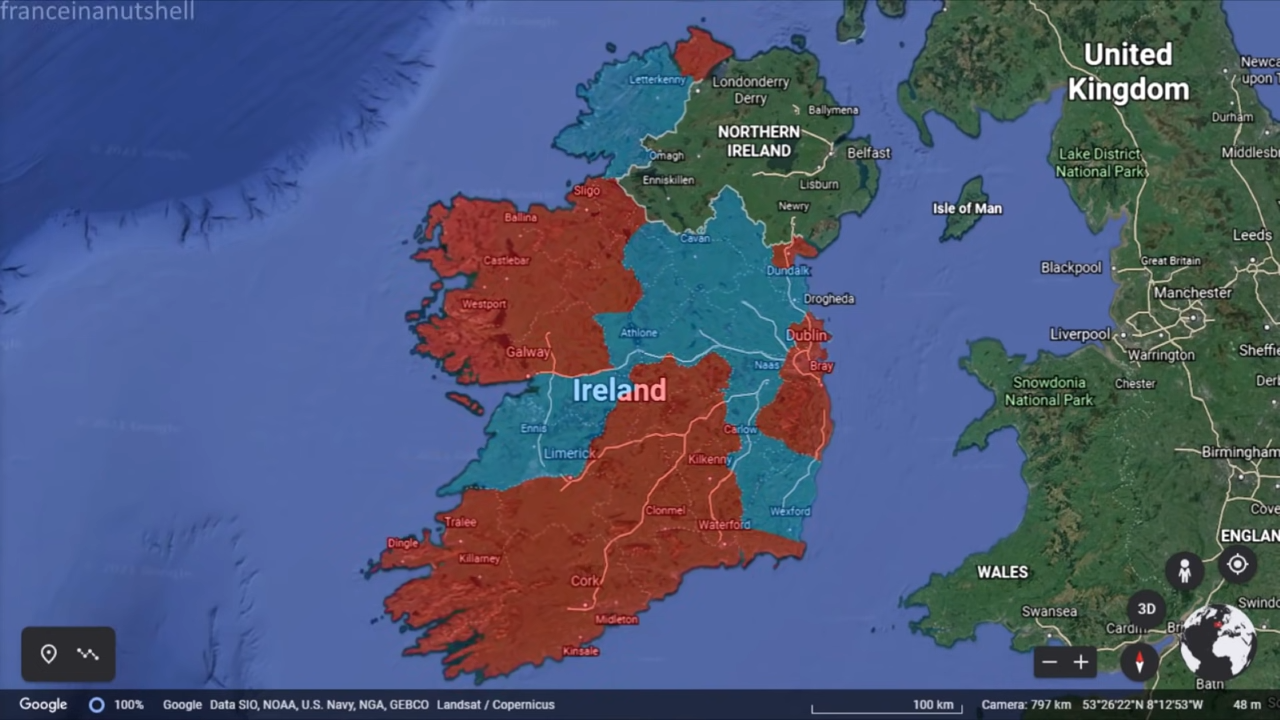 Ireland’s internal conflict mapped and explained in 30 seconds