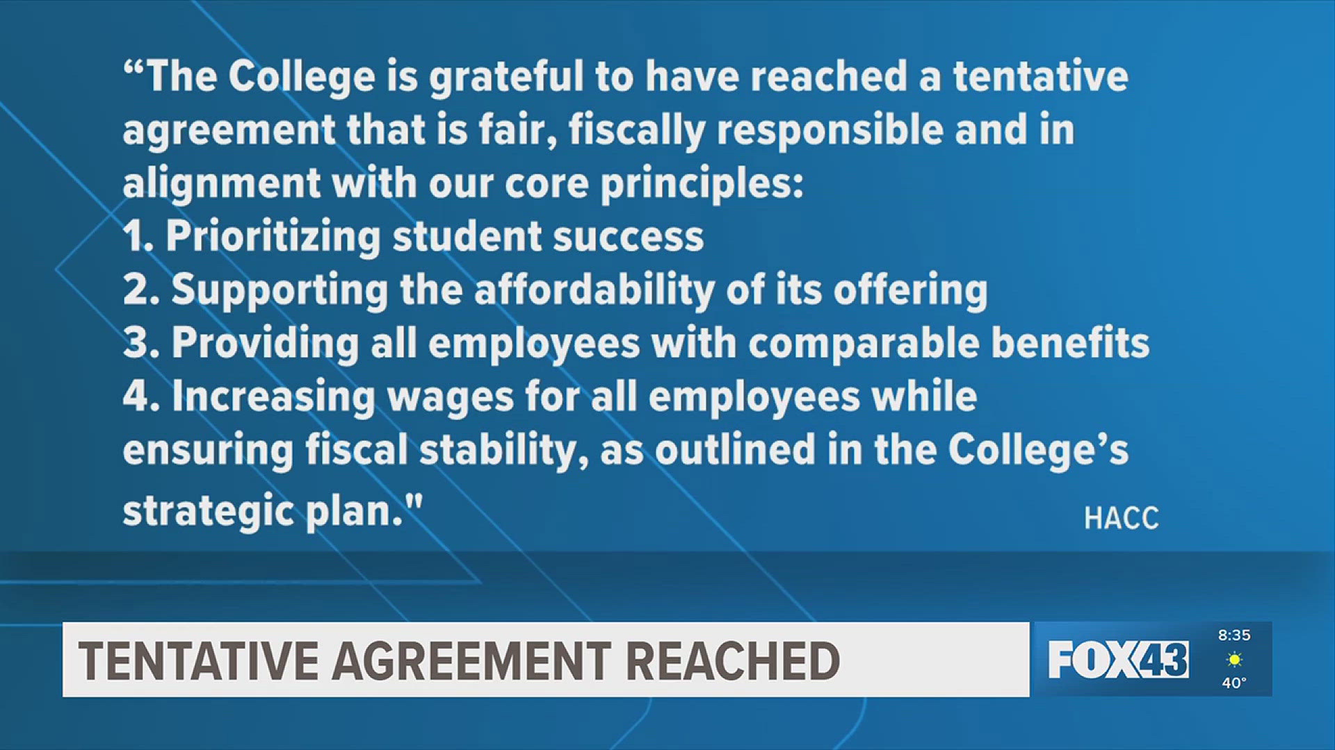 HACC reaches tentative agreement with union
