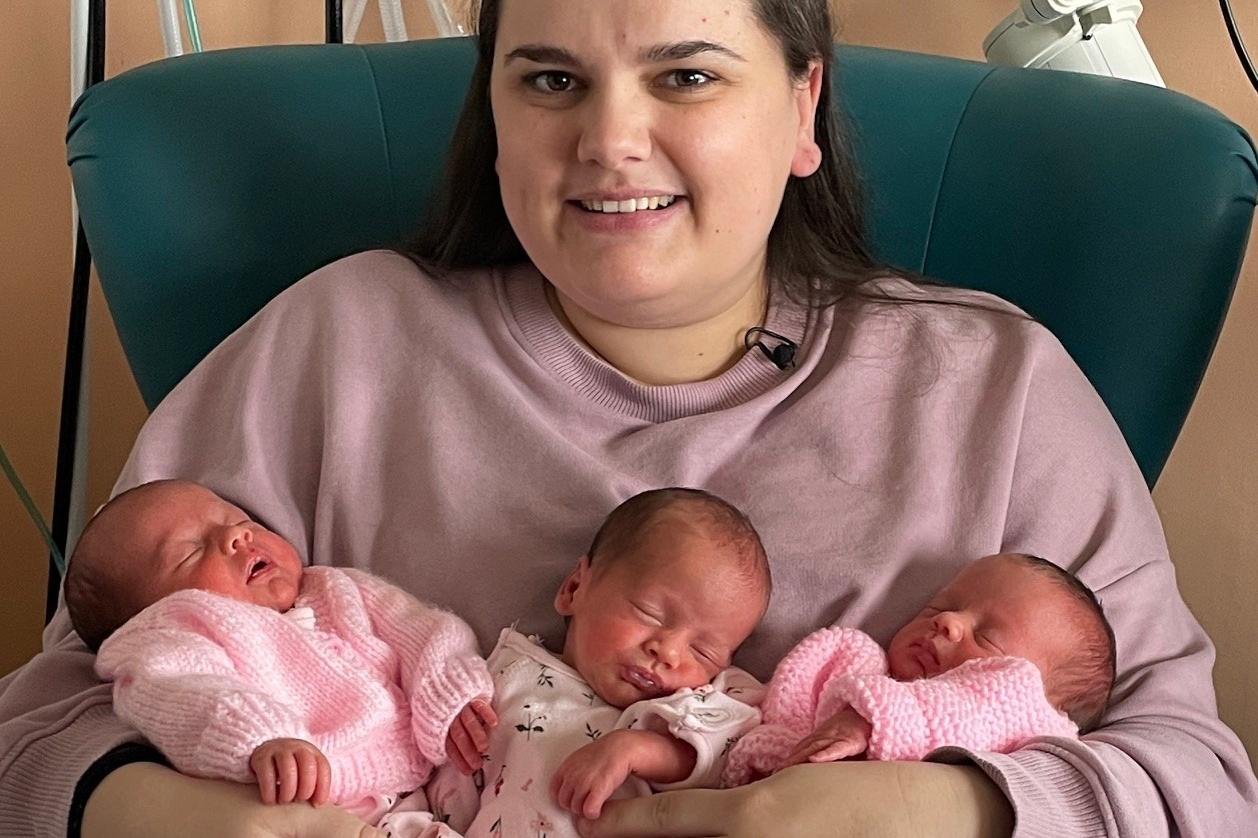 Three's a crowd: 'Over the moon' mum Ellen Campbell welcomes triplets ...
