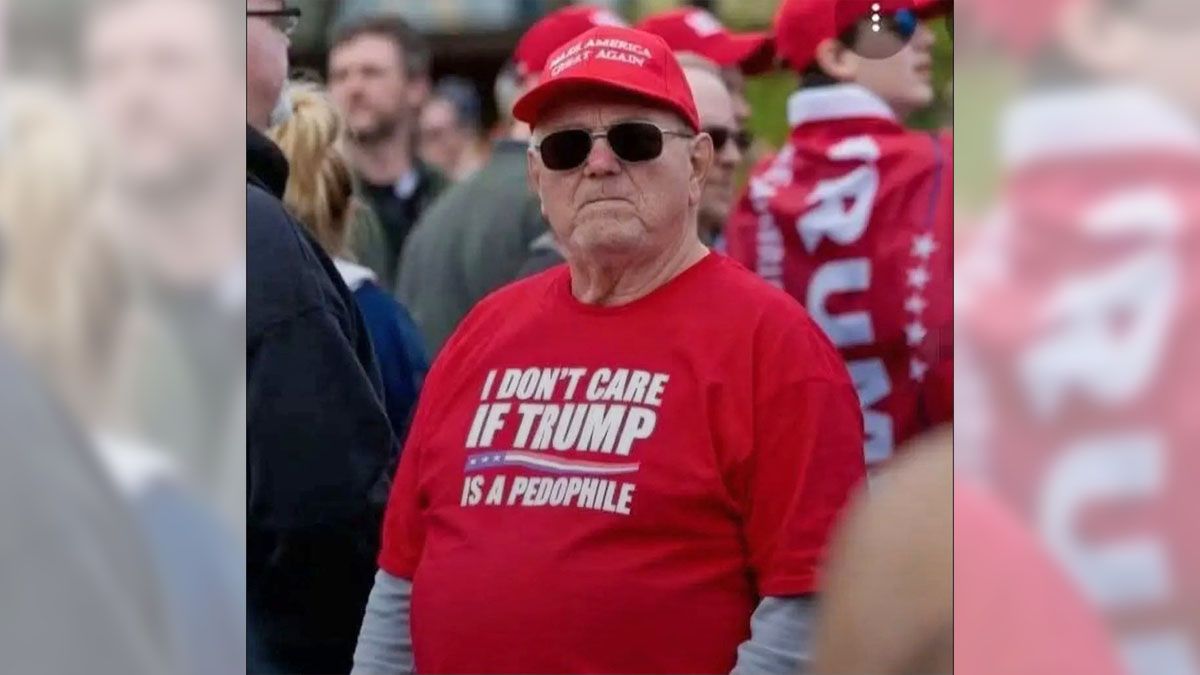 Why this fake photo of man wearing pro-Trump shirt spread online