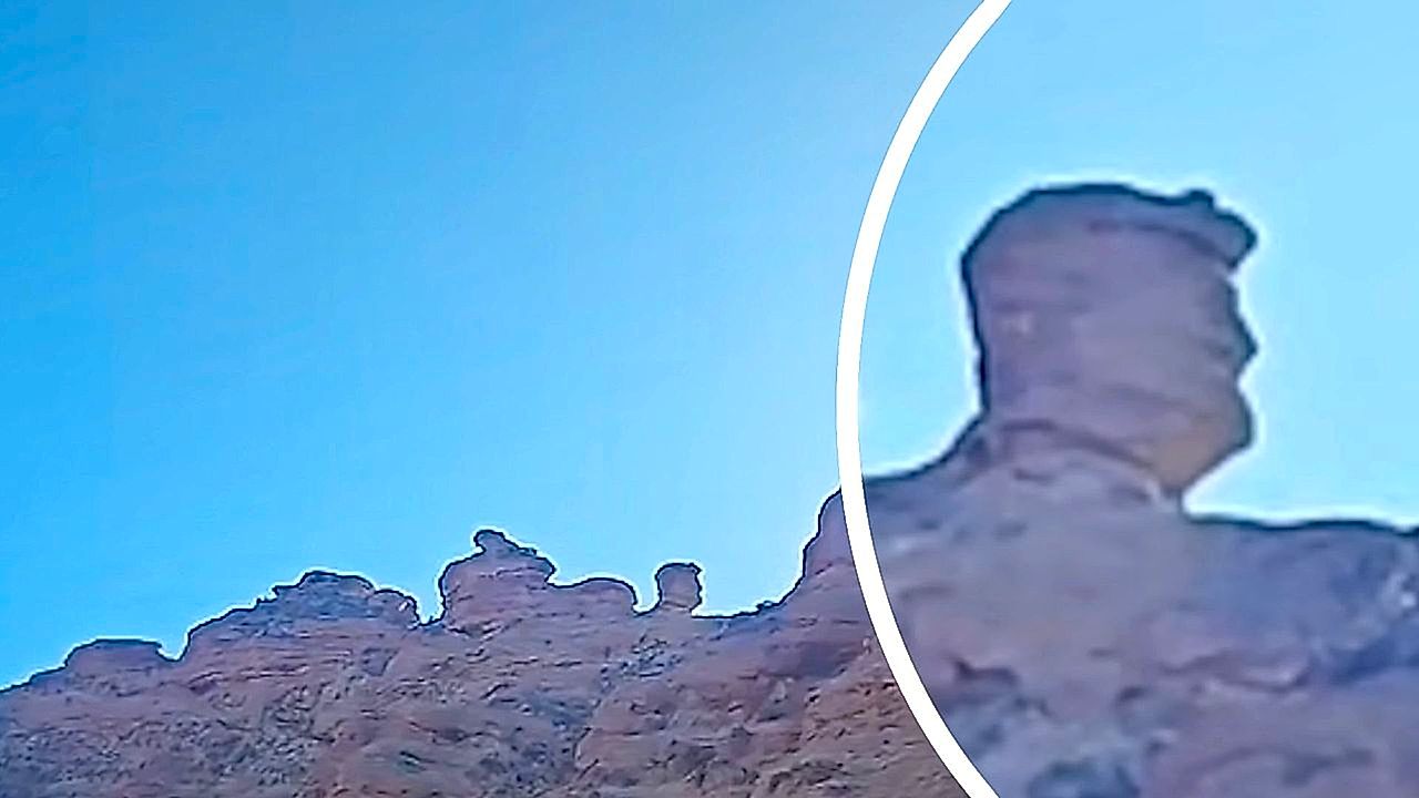Tourist spots rock formation resembling Donald Trump