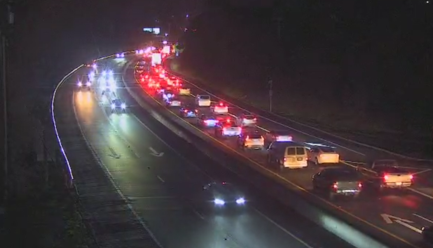 Portion of Highway 101 blocked due to big-rig crash