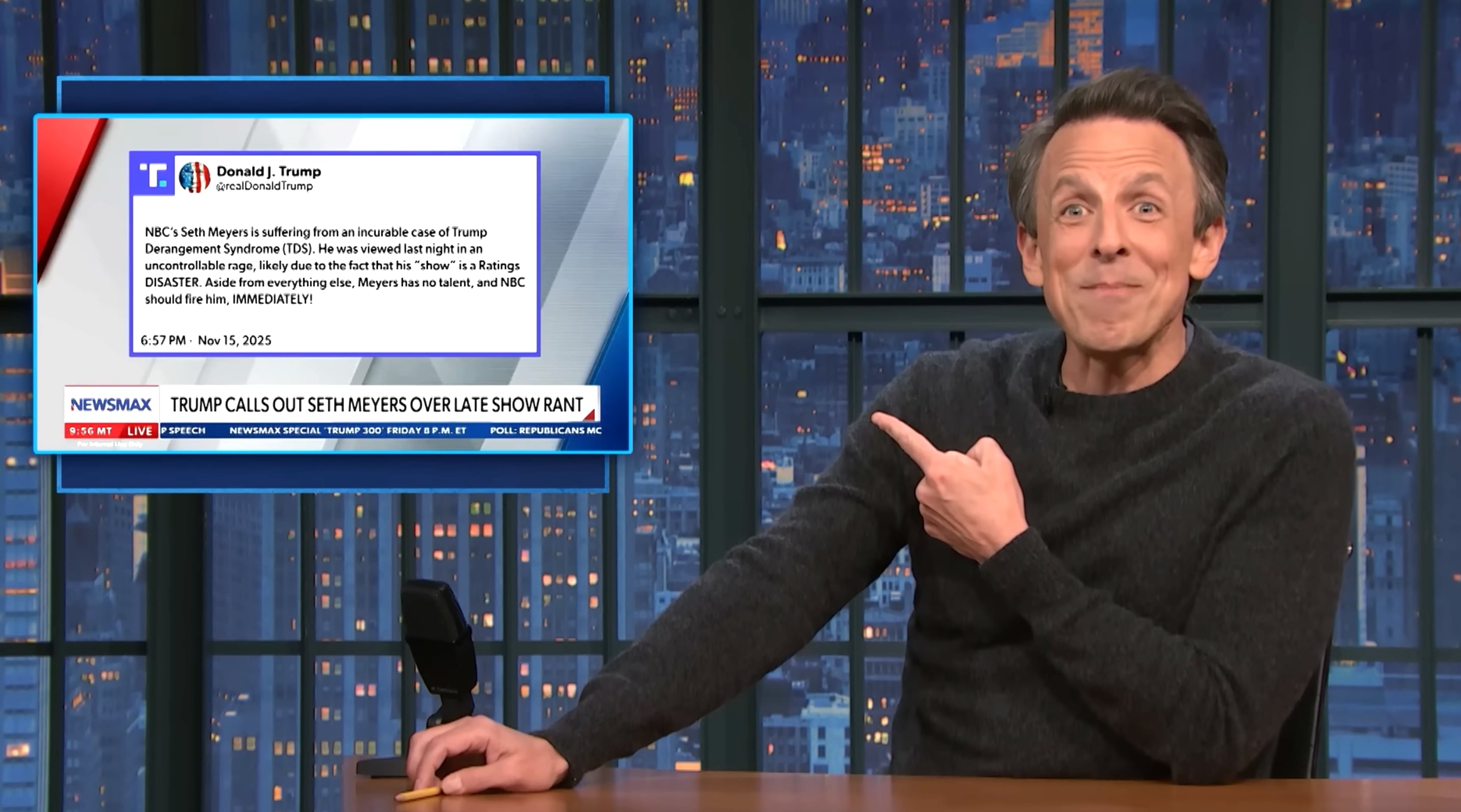 Trump’s New Late-Night Target Fires Back at His ‘Uncontrollable Rage’