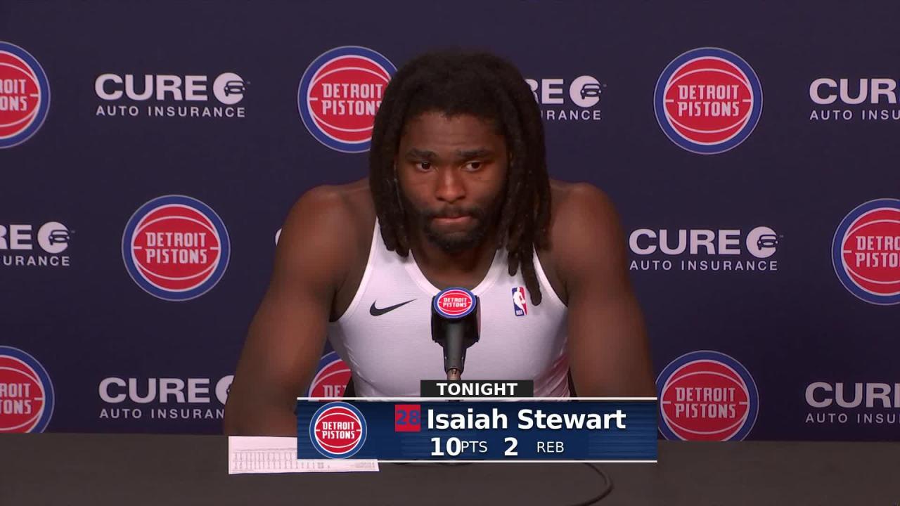 DET 127, IND 112: Isaiah Stewart Postgame Media Availability