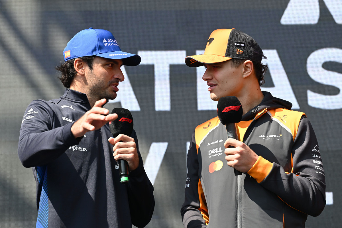 Lando Norris, Carlos Sainz, and Girlfriend Rebecca Donaldson Grab ...