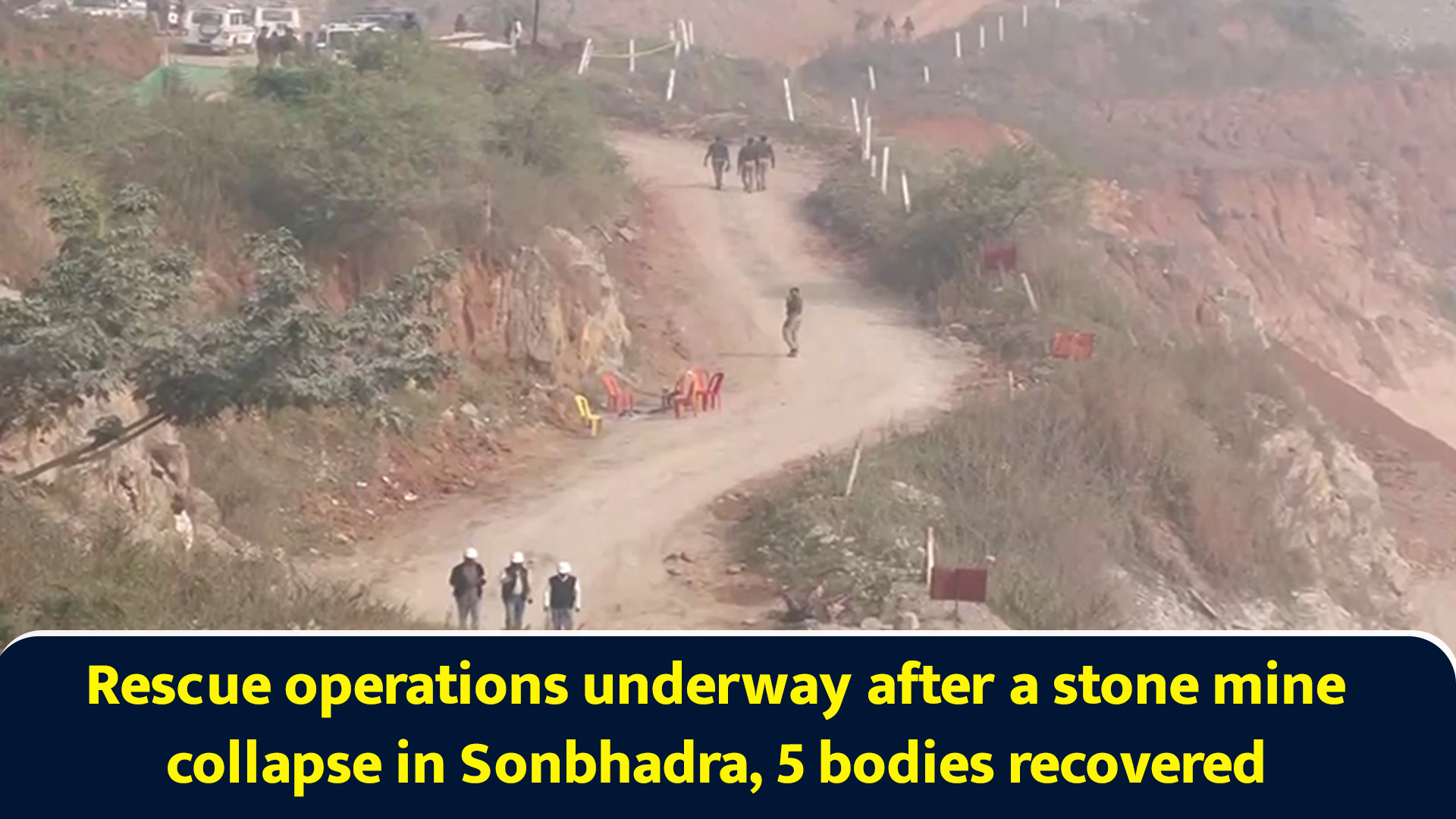 Rescue operations underway after a stone mine collapse in Sonbhadra, 5 ...