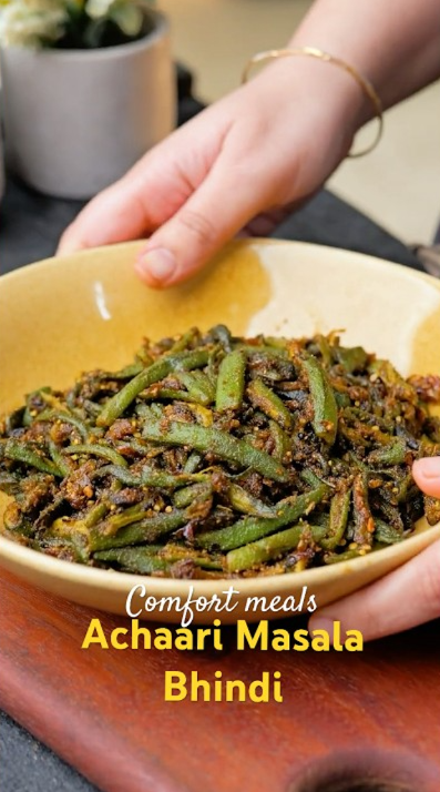 Irresistible Homemade Achari Bhindi | Spicy, Tangy & Full of Flavor!