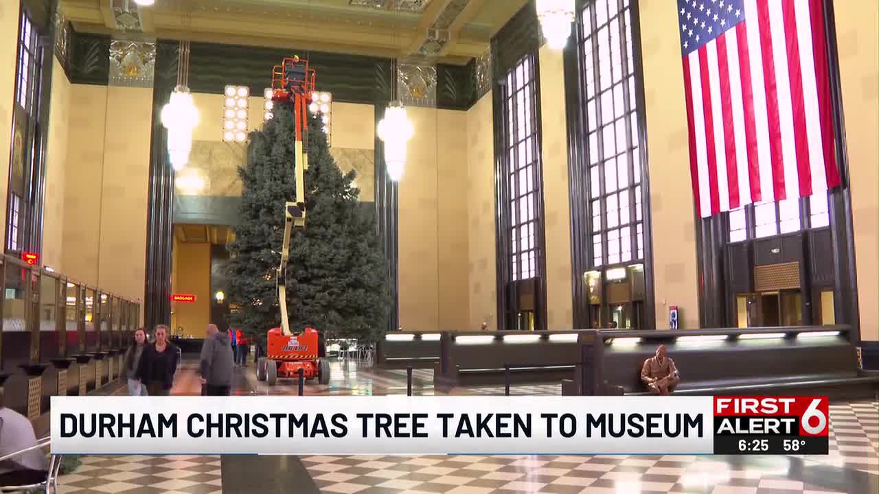 Durham Christmas tree makes its way to museum for 50th anniversary
