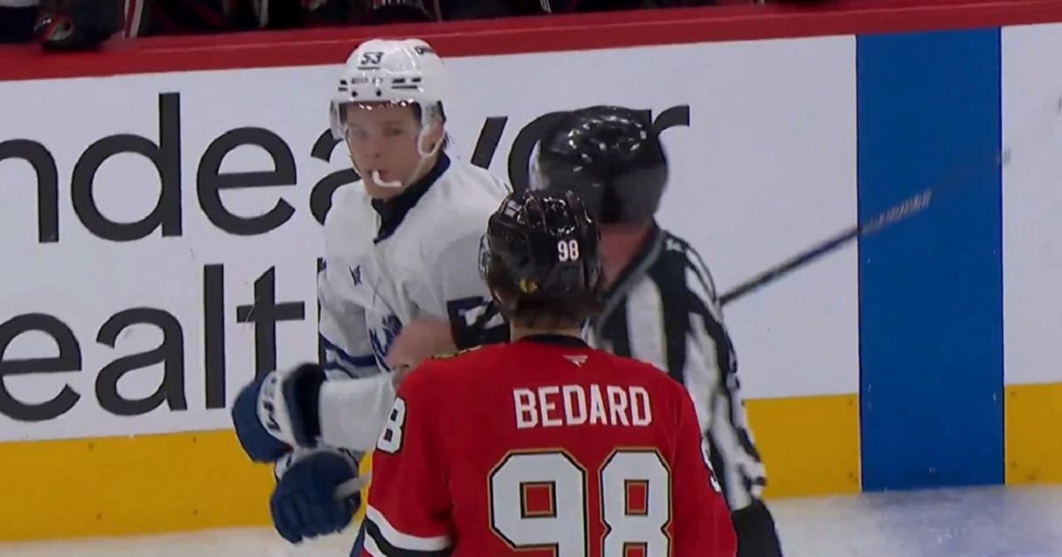 Rinkside reporter reveals what Easton Cowan said to anger Connor Bedard.