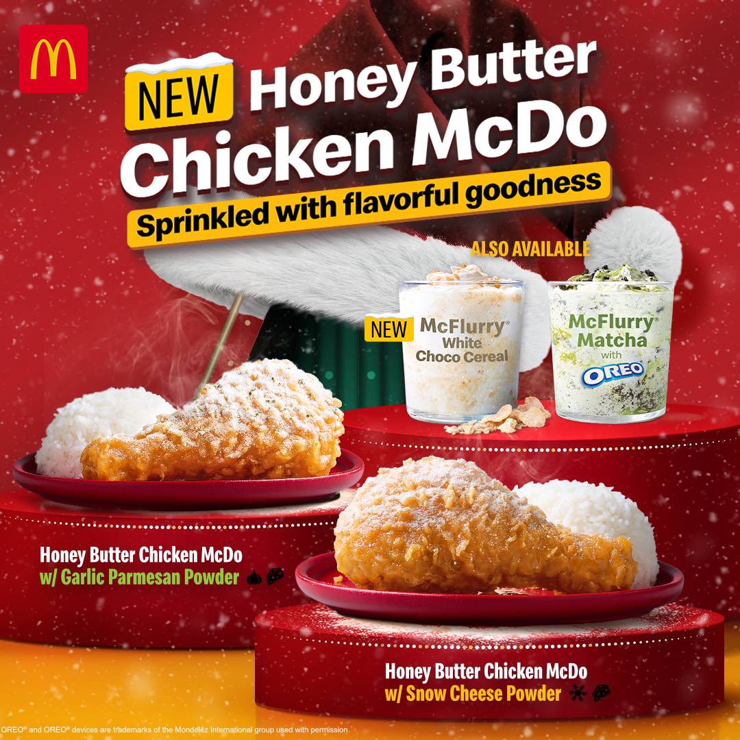 McDonald's unveils Christmas 2025 offerings: Honey Butter Chicken McDo and McFlurry White Choco ...