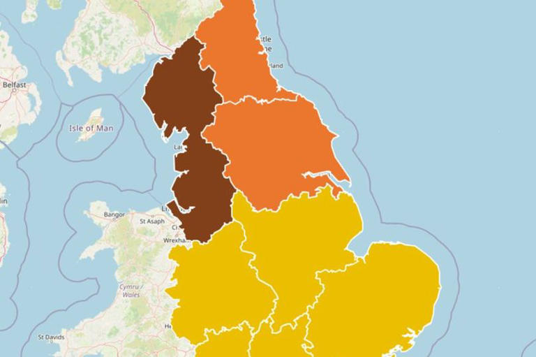 Full list of UK areas under yellow and amber cold health alerts this week