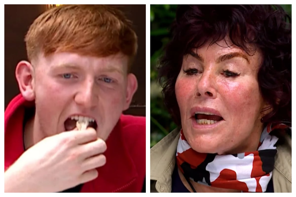 Ruby Wax and Angryginge retch on crocodile parts in I'm A Celeb trial