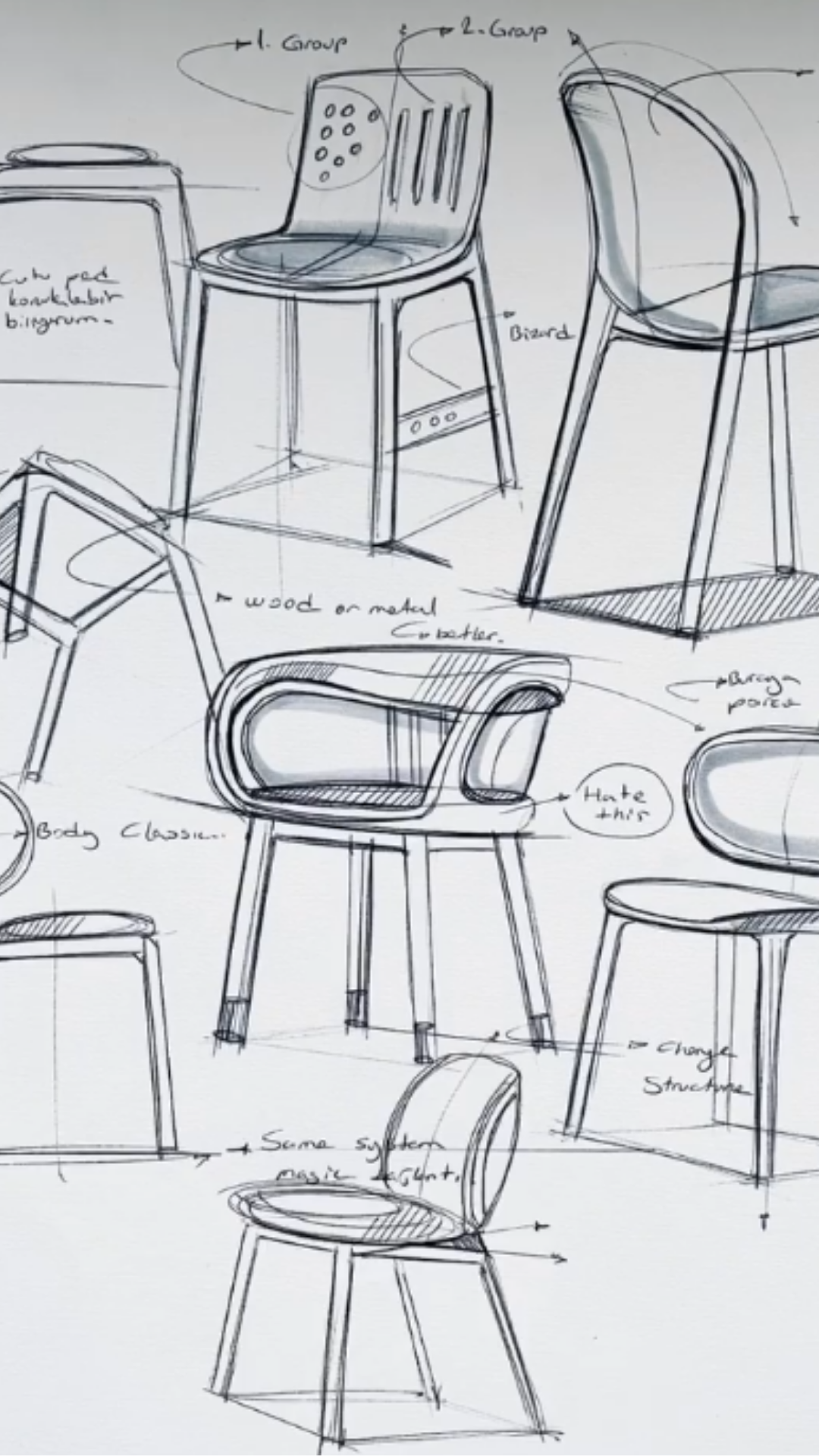 Easy interior design furniture sketch concepts for beginners