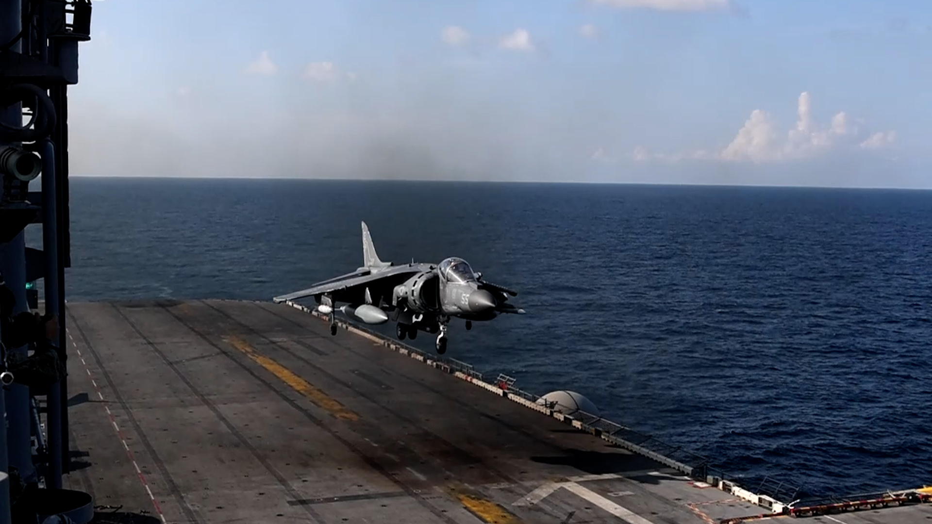 Harrier Jets Conduct Flight Ops on USS Iwo Jima