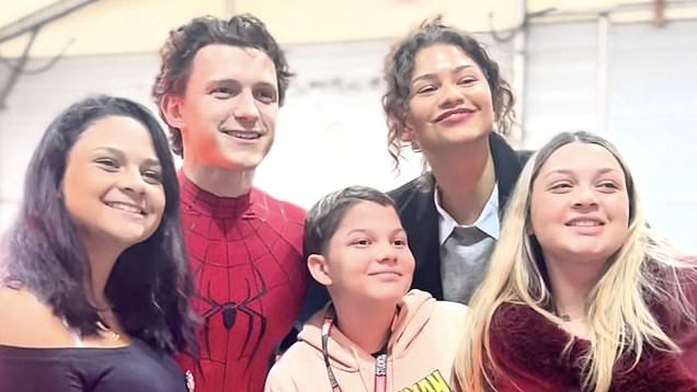 Tom Holland and Zendaya surprise Make-A-Wish children