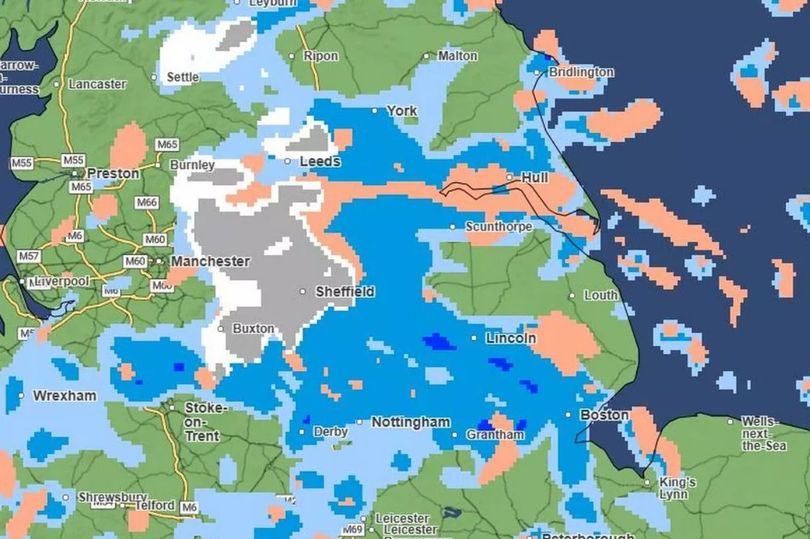 UK snow map shows 21 counties in England will be hit from 6am Wednesday