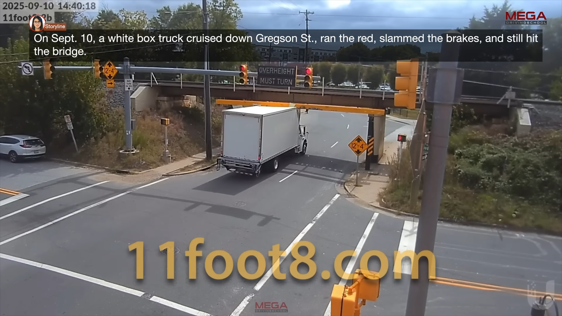A Truck Became Stuck Under A Low Bridge