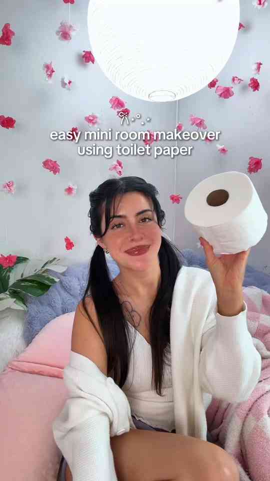 Mini Room Makeover with Easy DIY Toilet Paper Flowers
