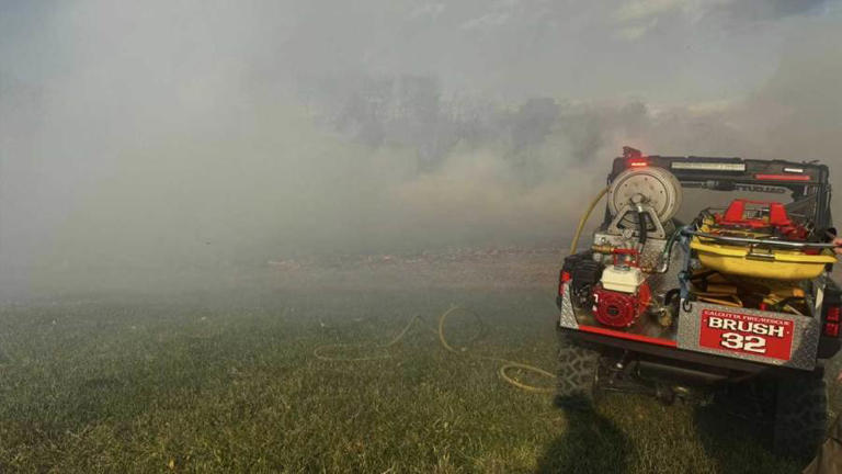 Firefighters respond to large cornfield fire Monday afternoon