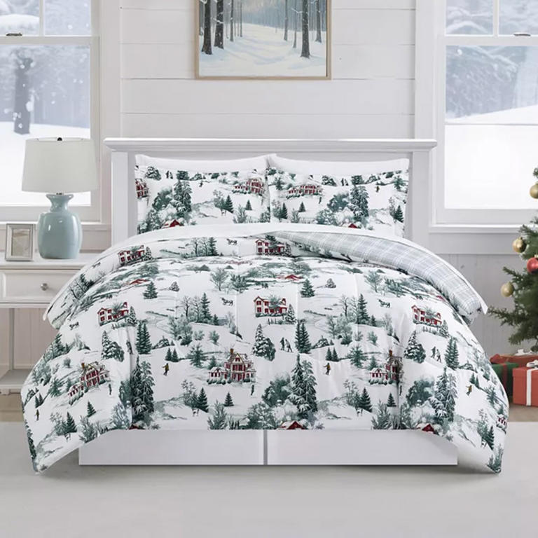 Macy's has a 'lovely' 8-piece winter forest comforter set for $38 that ...