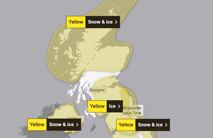 Here is where snow has fallen in Scotland, as weather warnings for ice ...
