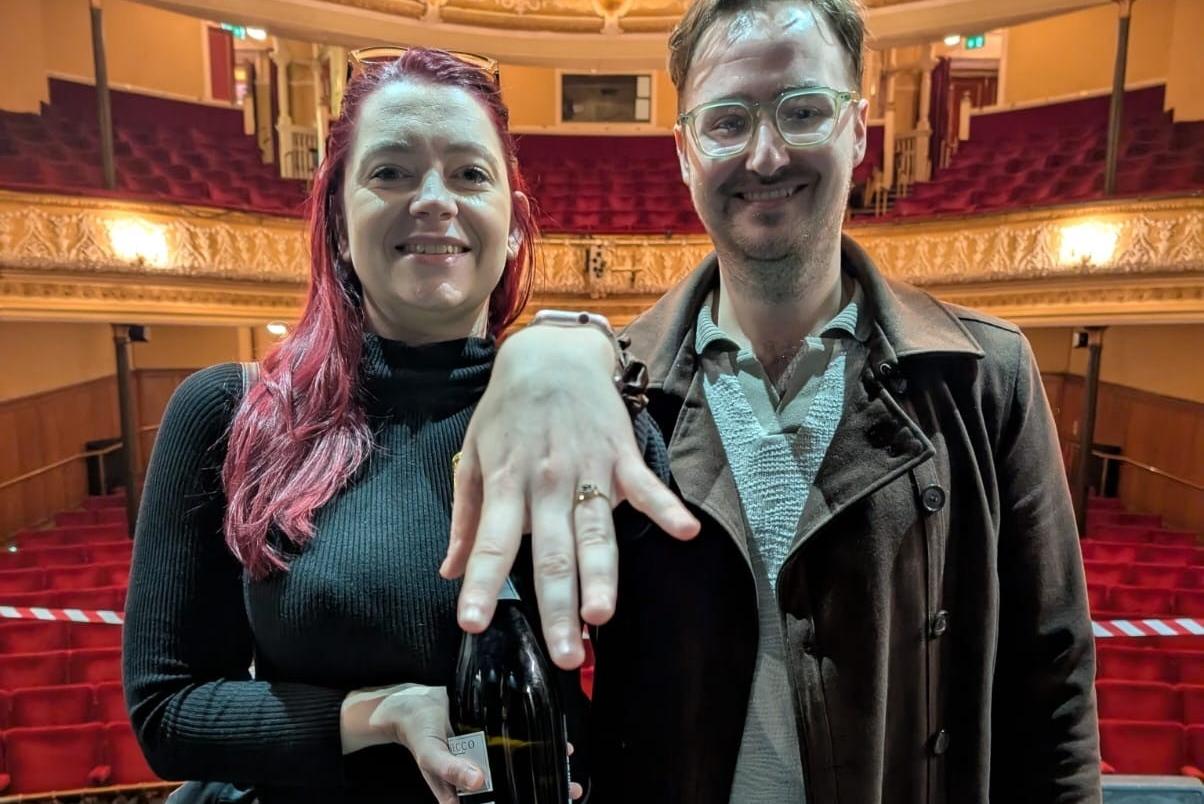 Couple get engaged at Eastbourne theatre - 'real-life love story'