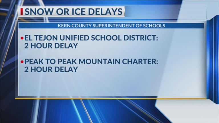 Kern County school districts delayed today due to weather conditions