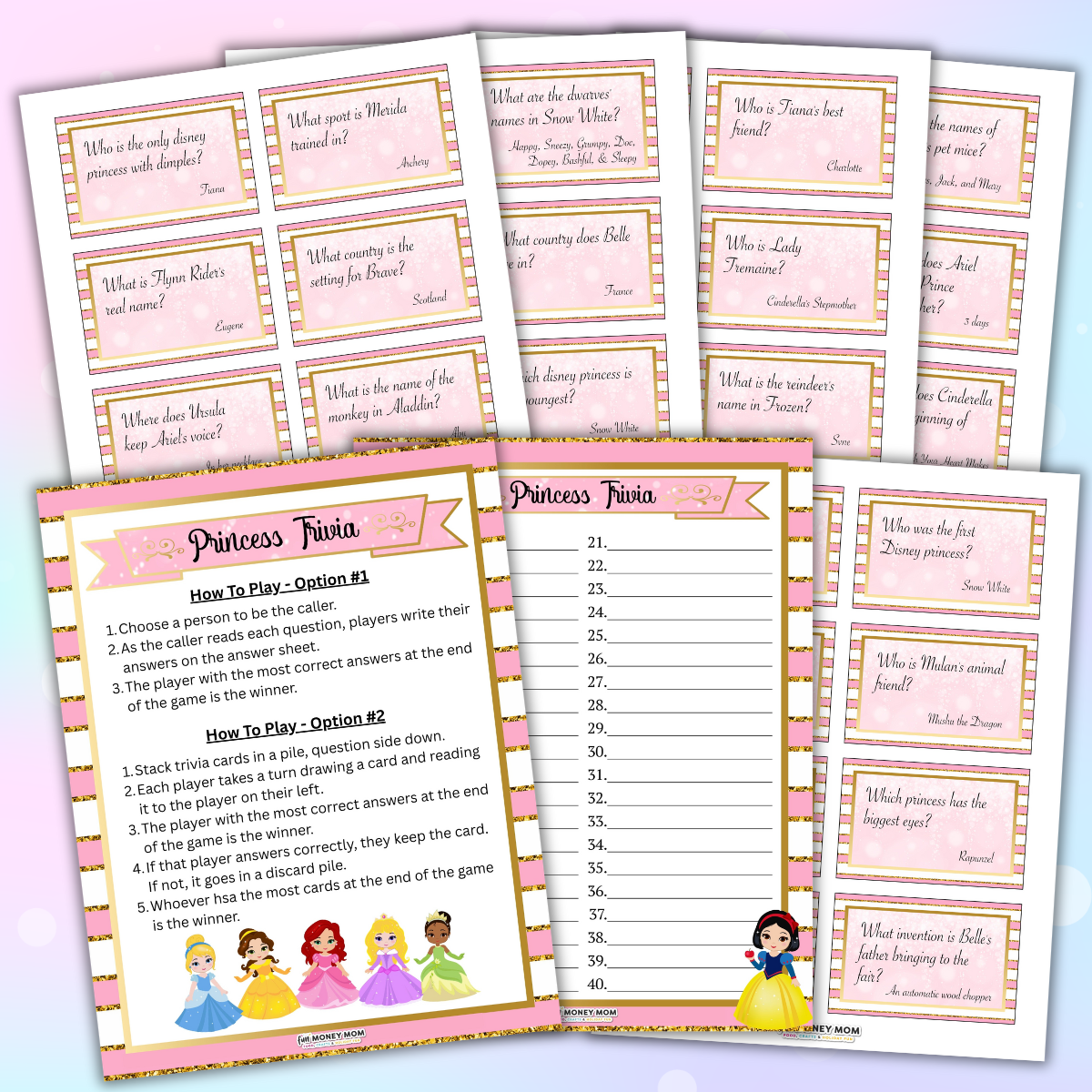 Disney Princess Trivia Questions and Answers (Free Printable)