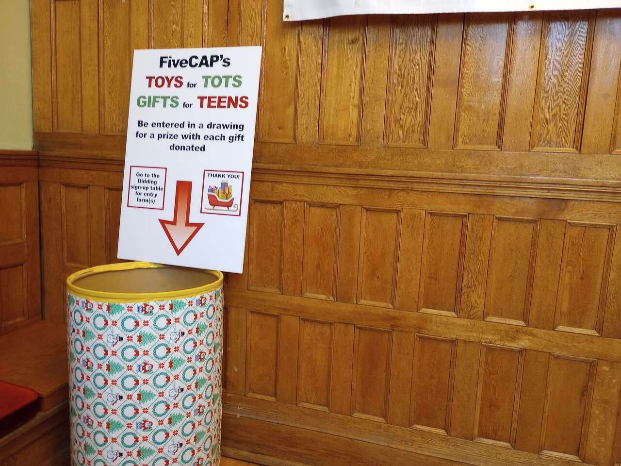 Donation barrels set across Manistee for Toys for Tots, Gifts for Teens