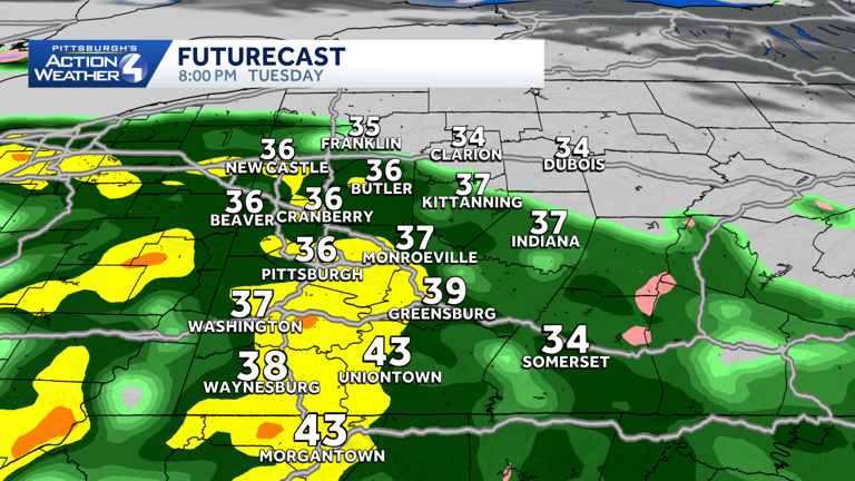 Cold rain on the way to Pittsburgh area with flurries expected for the ...