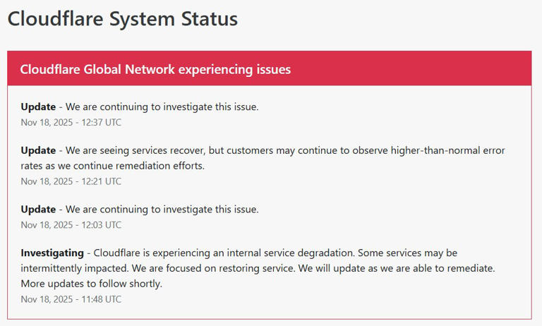 Awaria Cloudflare. Internet zwalnia, część usług przestaje działać