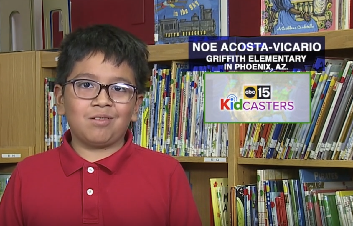Kidcaster Noe gives your Tuesday morning forecast from Griffith Elementary School