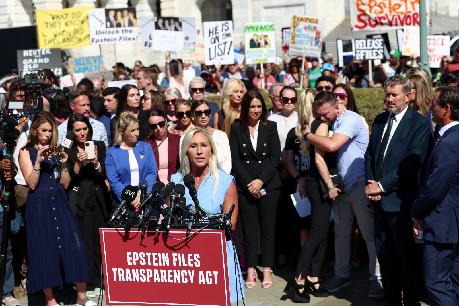 House lawmakers hold presser on Epstein with never-before heard victims