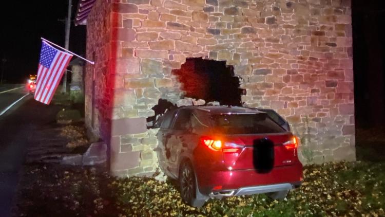 Car crashes into 200-year-old York building, driver fled scene