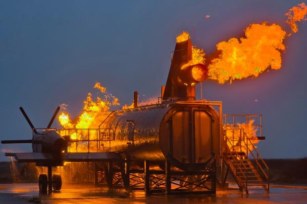 RNAS Culdrose handlers battle blazing aircraft in realistic drill: PICTURES