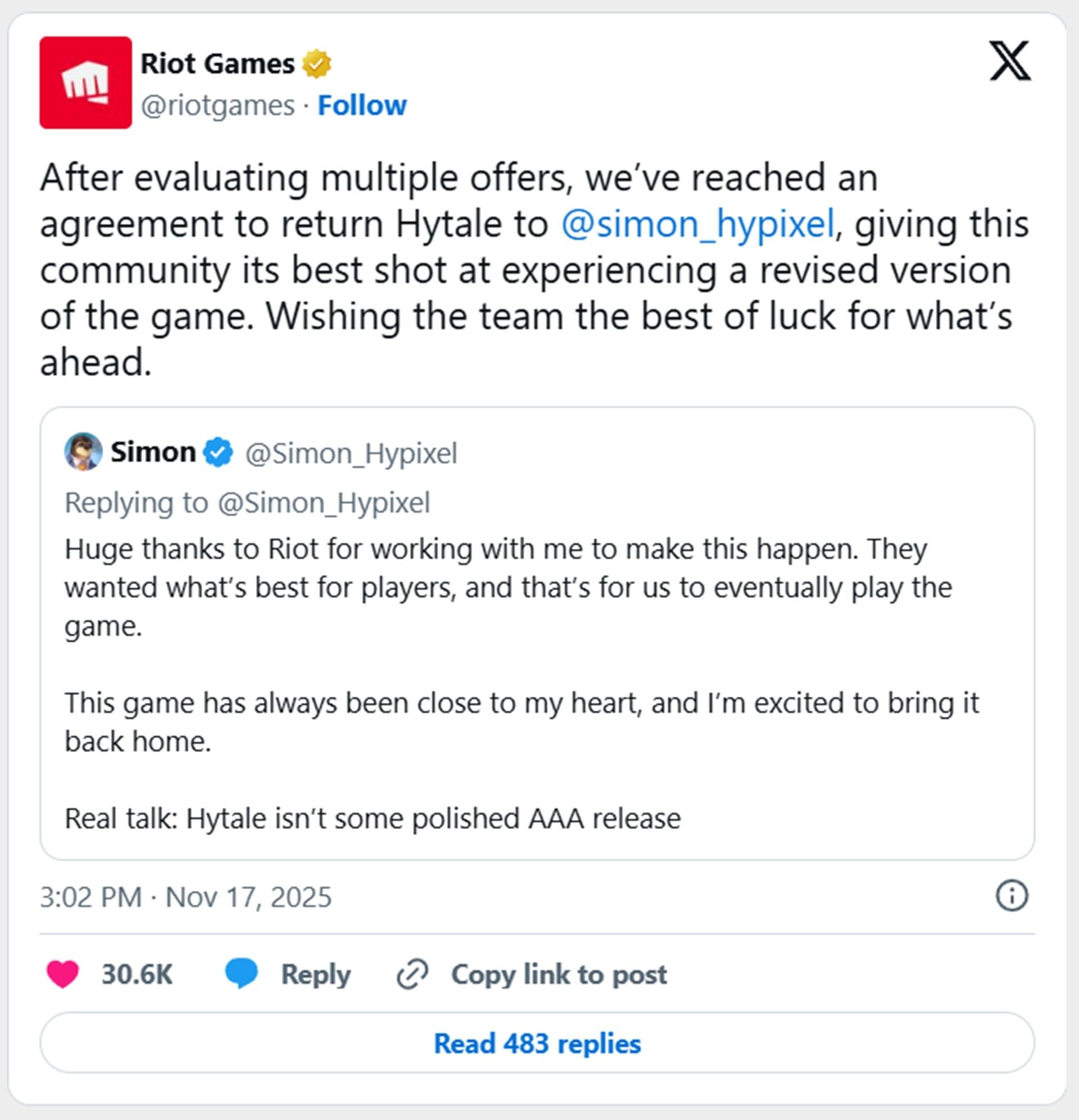 Hytale está salvo! Após matar concorrente de Minecraft, Riot vende ...