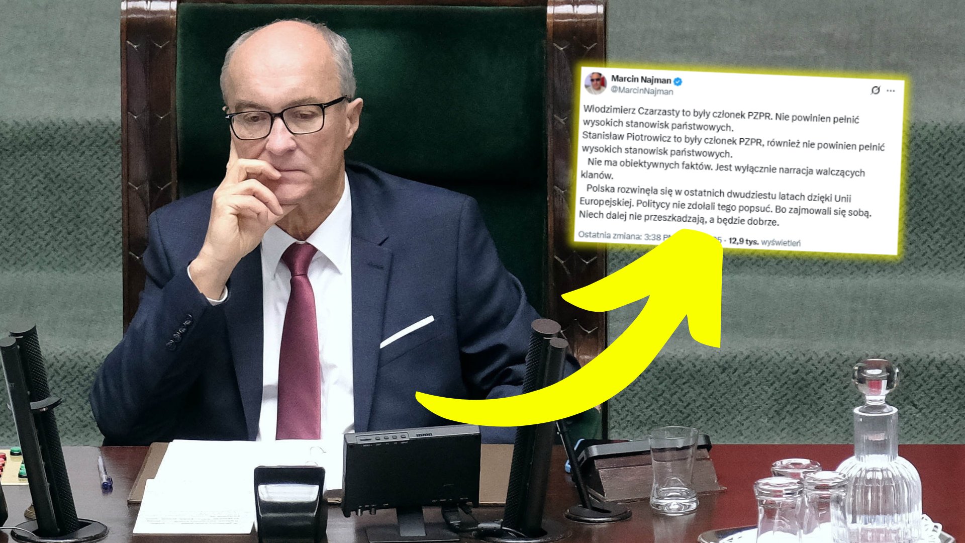 Nie wytrzymał po wyborze Włodzimierza Czarzastego na marszałka Sejmu. Ostro