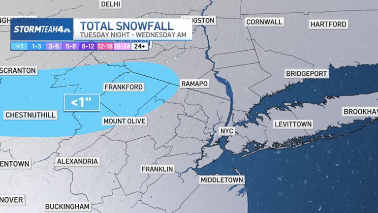 Light snow accumulation possible for parts of NJ, NY overnight; most ...