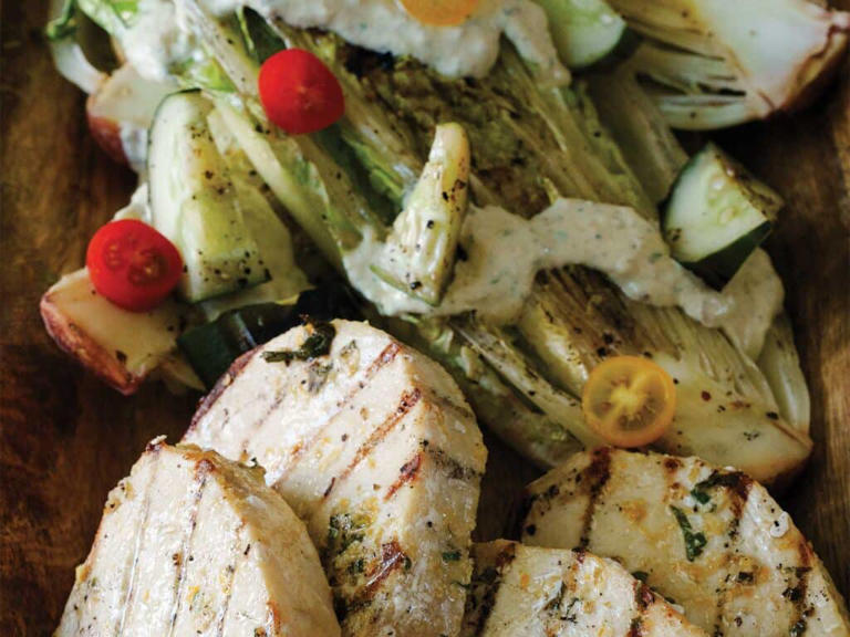 Citrus Herb Grilled Swordfish with Roasted Preserved Lemon and Shallot ...