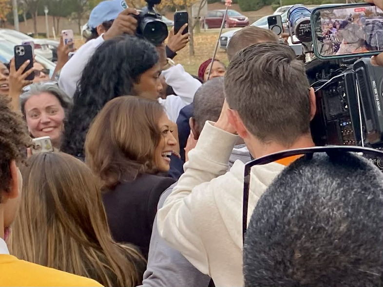 Ex-VP Kamala Harris campaigns for Aftyn Behn to flip congressional seat