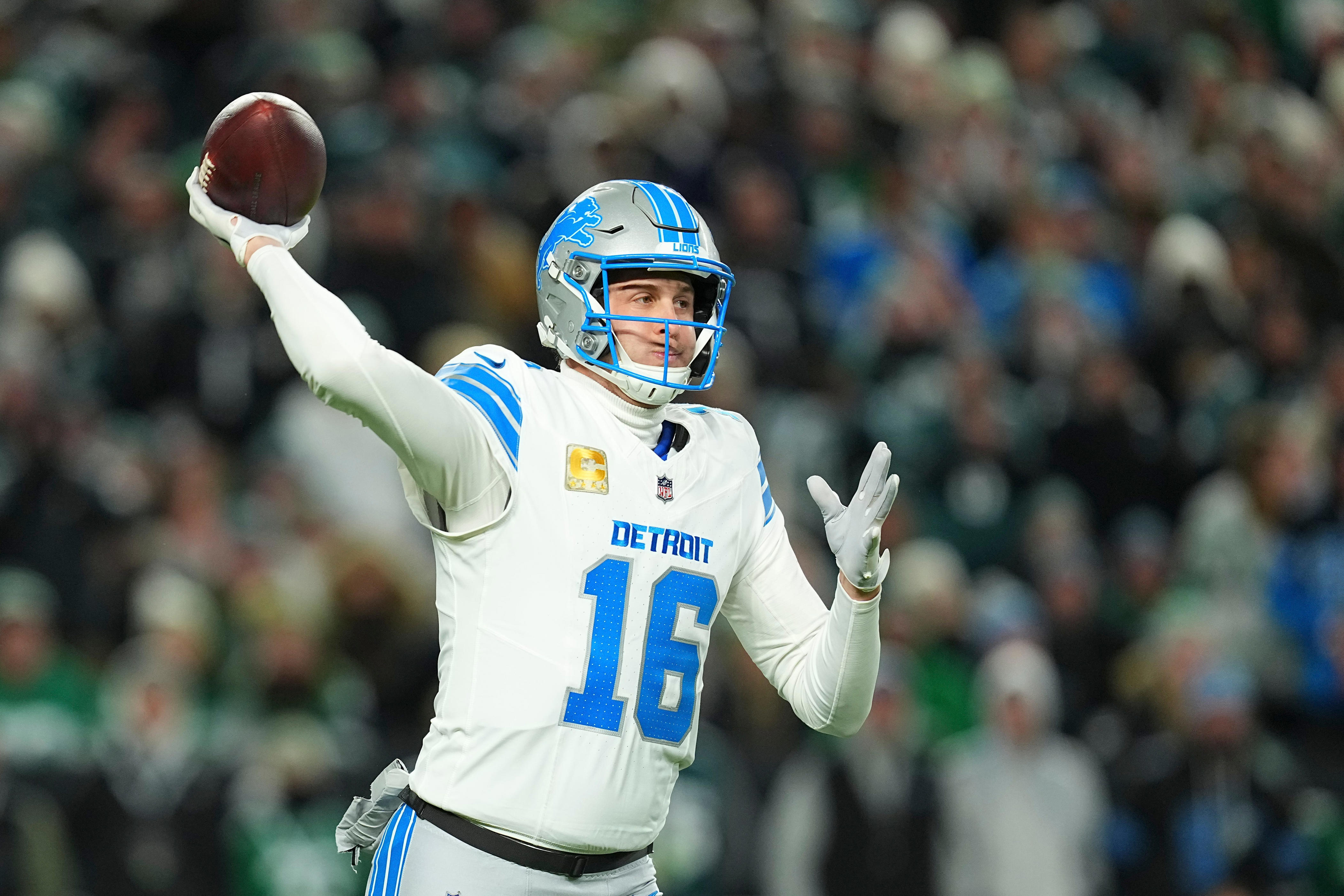 Jared Goff on wearing gloves: "It's funny that in games that go well it ...