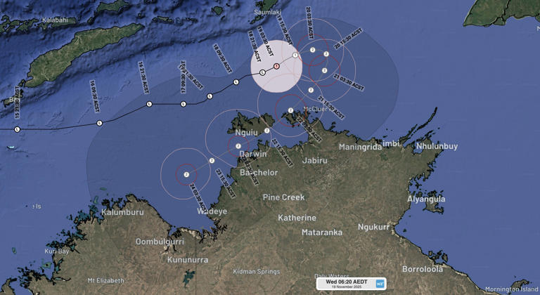 Tropical Cyclone Fina forms north of Darwin, landfall possible this weekend