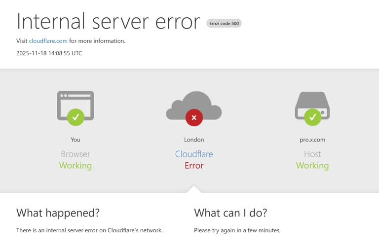 You're not alone, X / Twitter is down due to major Cloudflare outage ...
