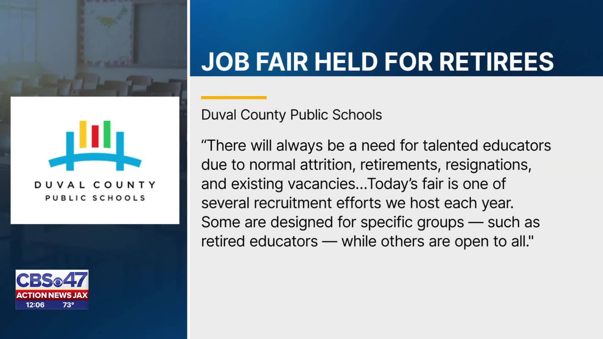 Duval County Public Schools hosts career fair exclusively for retired ...