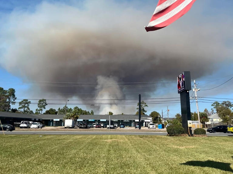 Officials say fire spotted off 98 is a controlled burn