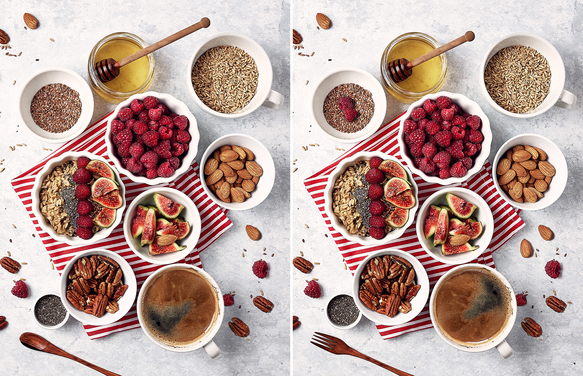 Can you spot the five differences in each pair of images?