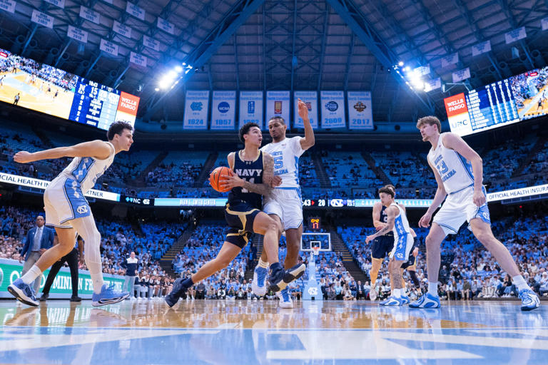 UNC pulls away in the second half, survives late charge to beat Navy ...